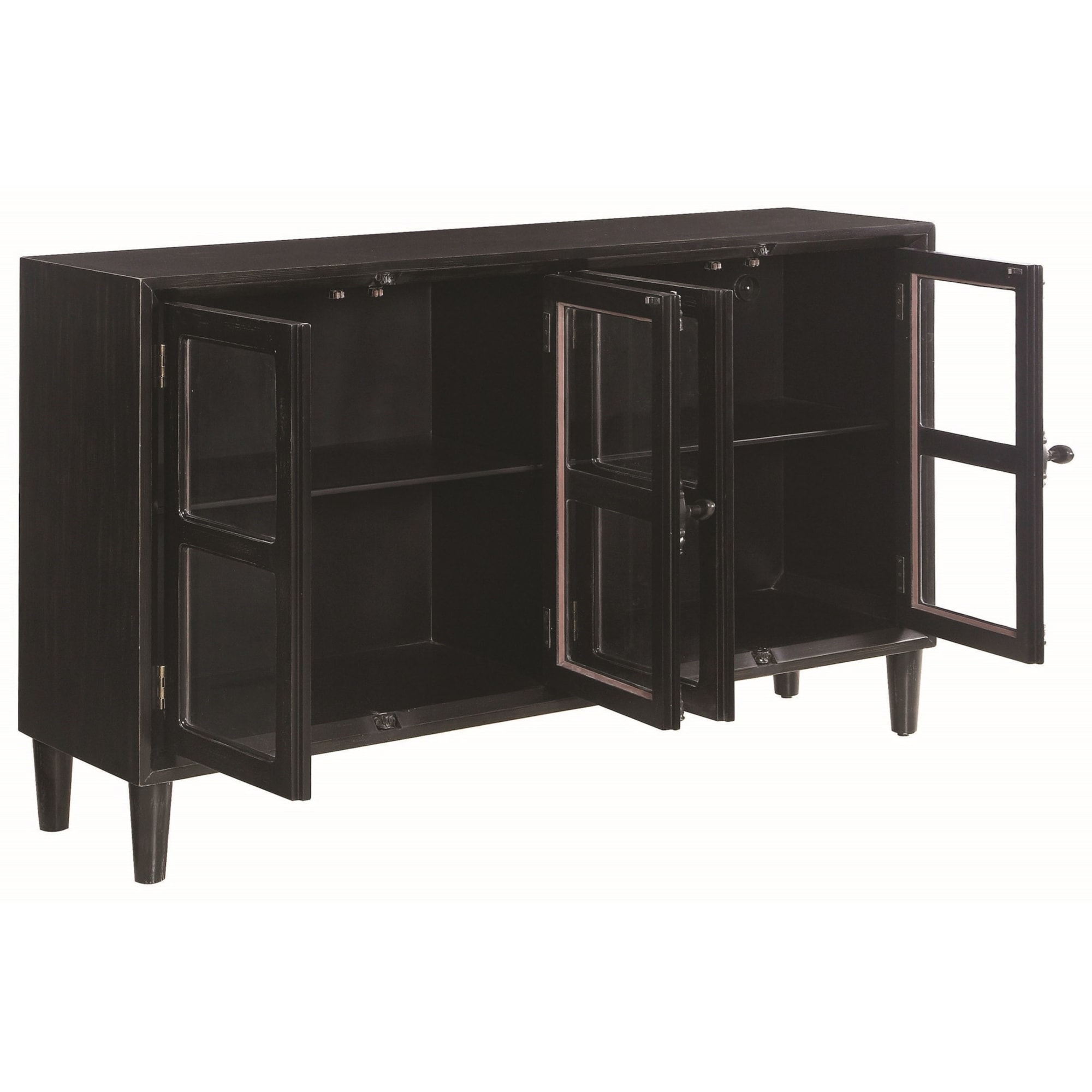 Coaster Accent Cabinets 950780 Black Accent Cabinet with Glass Doors ...